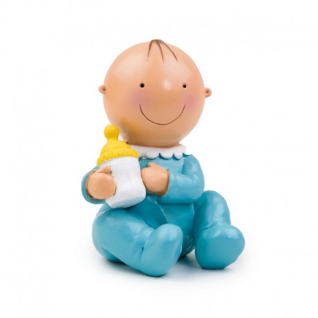 Statuina per Torta e Salvadanaio Bebé Seduto e Biberon